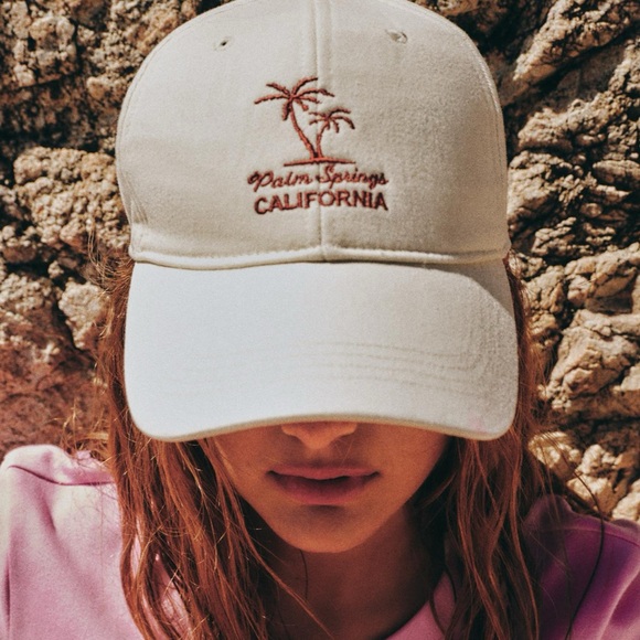 Zara | Accessories | Zara Embroidered Text Twill Cap | Poshmark